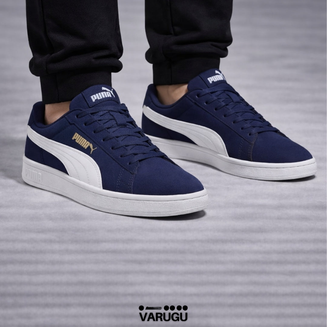 Tenis PUMA azules letra blanca y dorada hombres | VARUGU